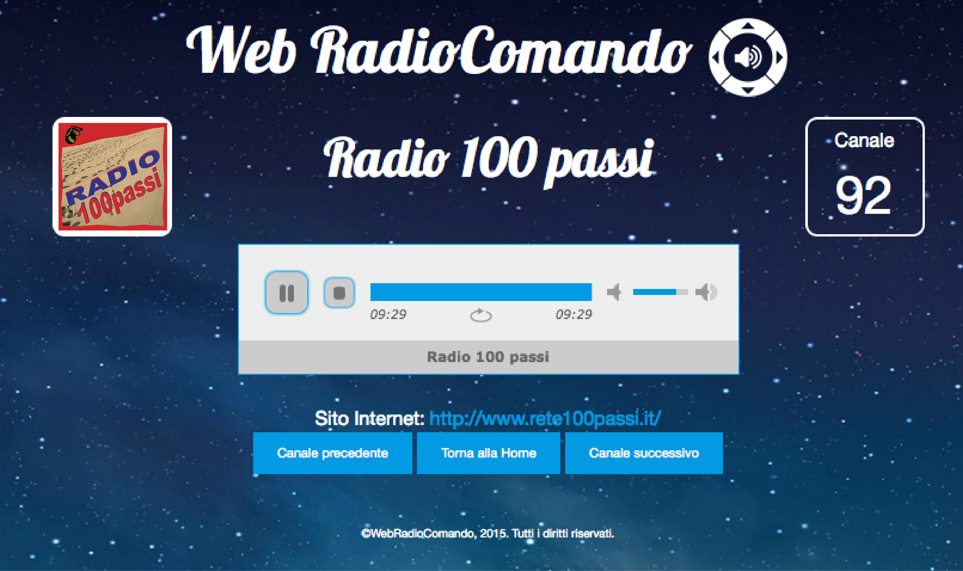 Web Radiocomando. Radio 100 passi al canale 92. | 100 passi journal
